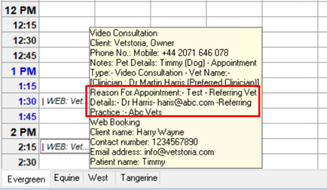 How do I add details of a Referral Booking in the PIMS Appointment Note ...