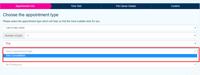 What are the different appointment types that can be displayed without ...