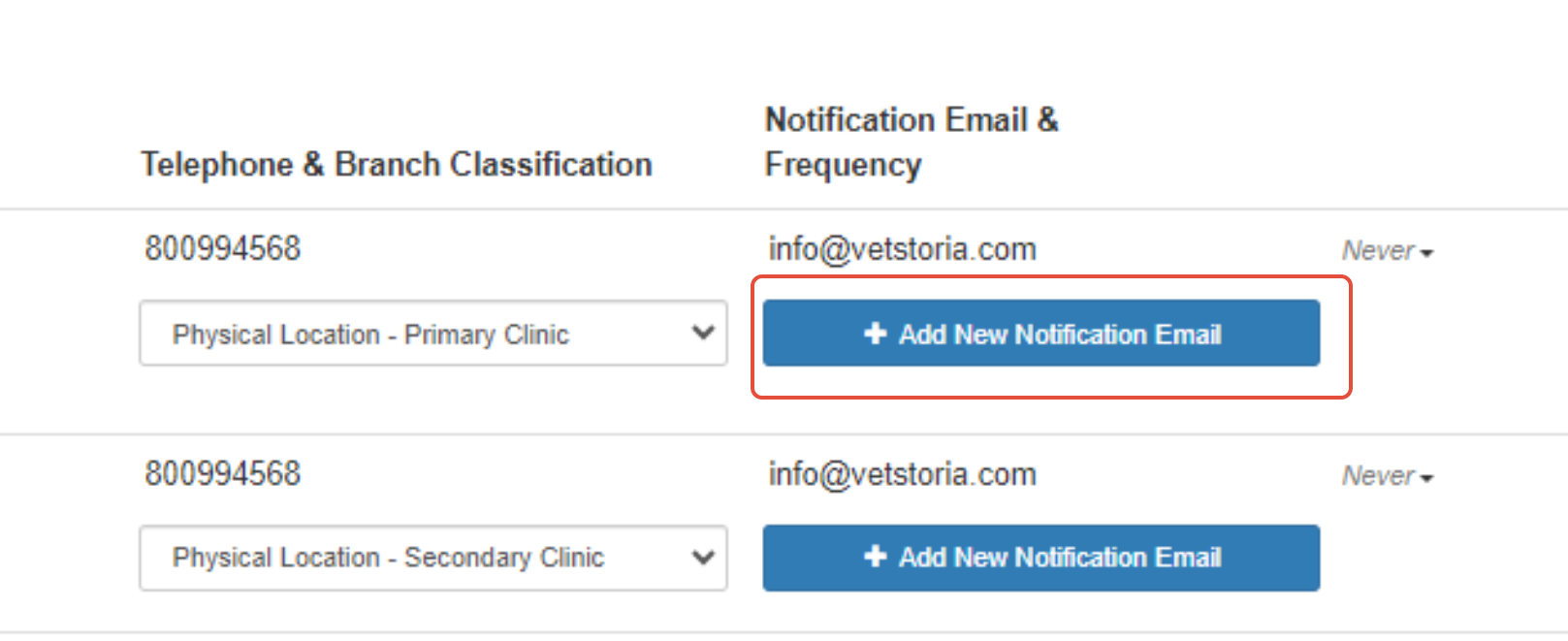 Adding multiple recipients to the clinic notification email – Online Booking