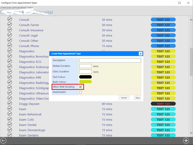 How to apply colours to the appointment types for web bookings in RxWorks? – Online Booking