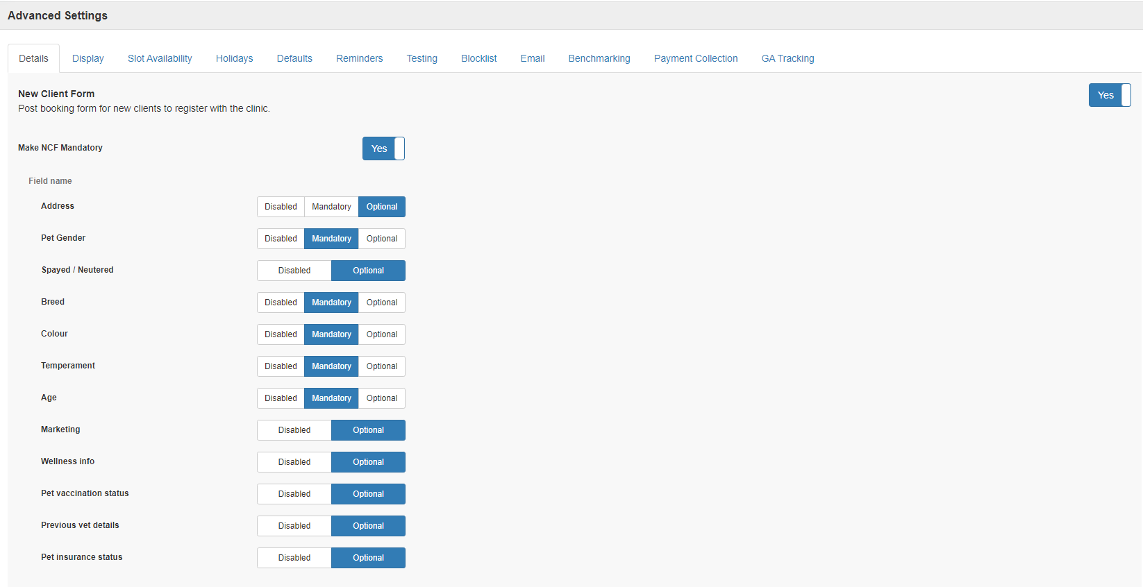 How to enable the New Client Form – Online Booking