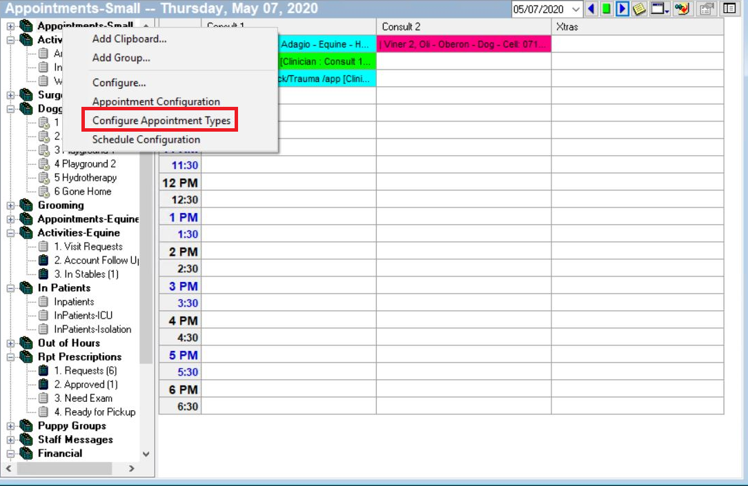 How to apply colours to the appointment types for web bookings in ...