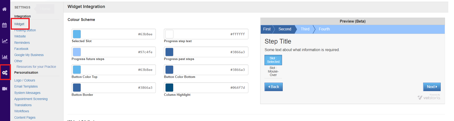Booking 'Widget' code Customisation - New UI – Online Booking